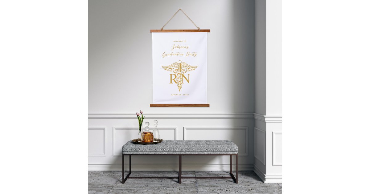 Custom Color BSN RN Nurse Graduation Party Sign Hanging Tapestry | Zazzle