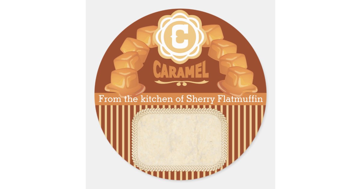 Custom color caramel canning label food gift label | Zazzle
