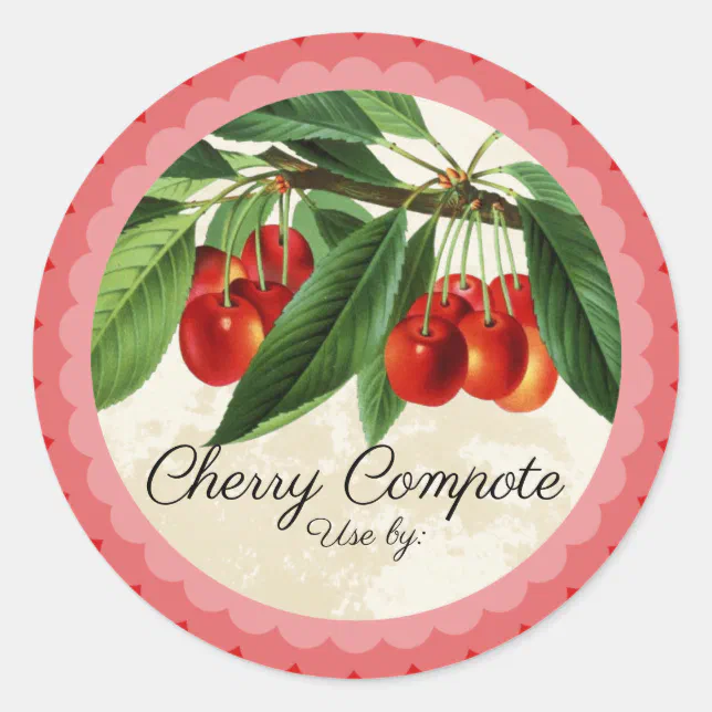 custom color cherry cherries fruit canning label | Zazzle