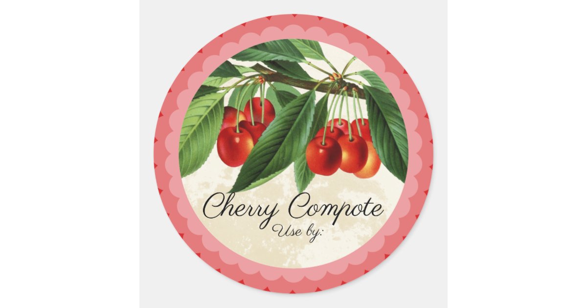 custom color cherry cherries fruit canning label | Zazzle