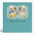 Custom color cute girl boy chef kids cookbook 3 ring binder | Zazzle