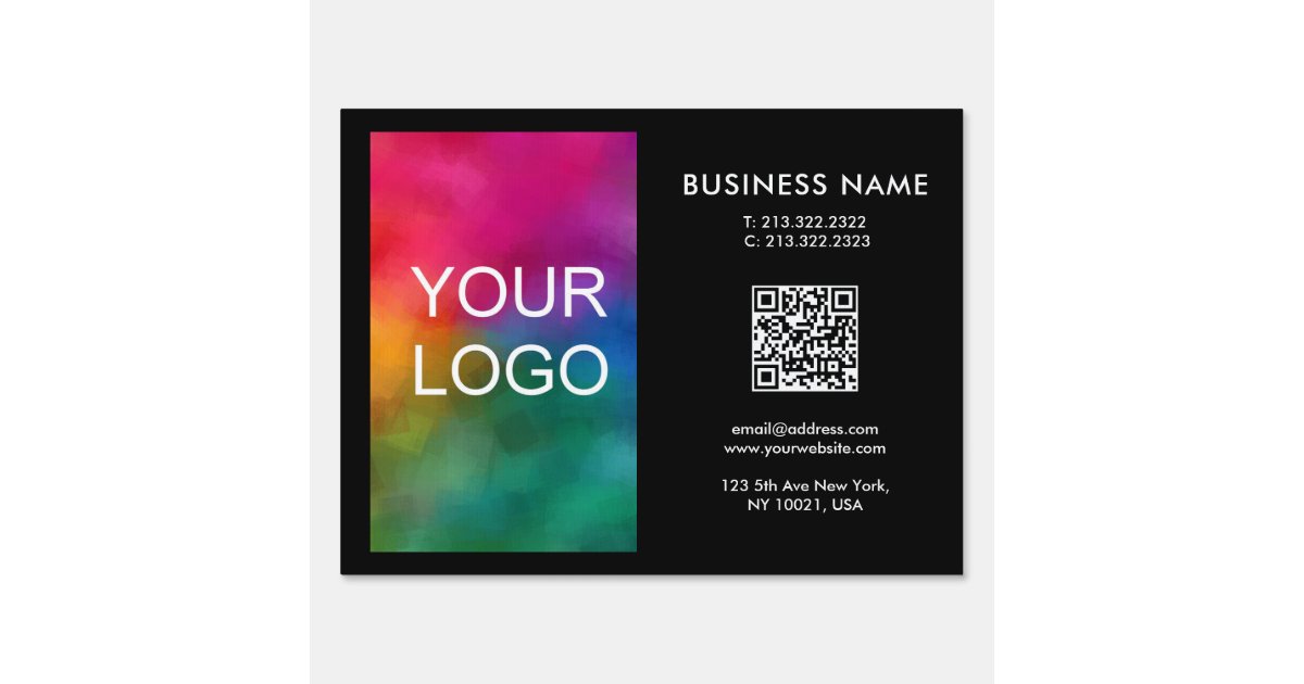 Custom Color & Design Logo QR Code Template Sign | Zazzle