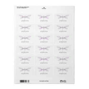 Custom Color Dragonfly Address Label Template | Zazzle