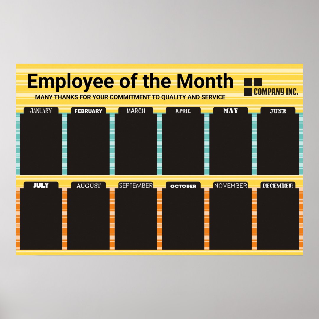 Custom color employee of the month photo display poster | Zazzle