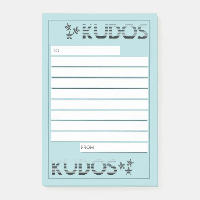 Custom color engagement kudos employee recognition post-it notes | Zazzle
