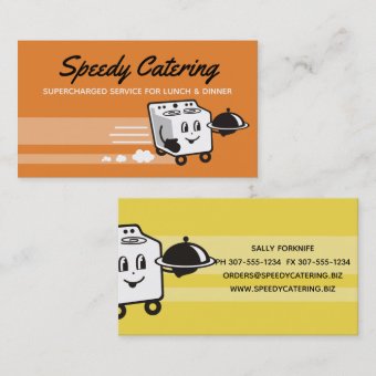 Custom color food delivery catering business card | Zazzle