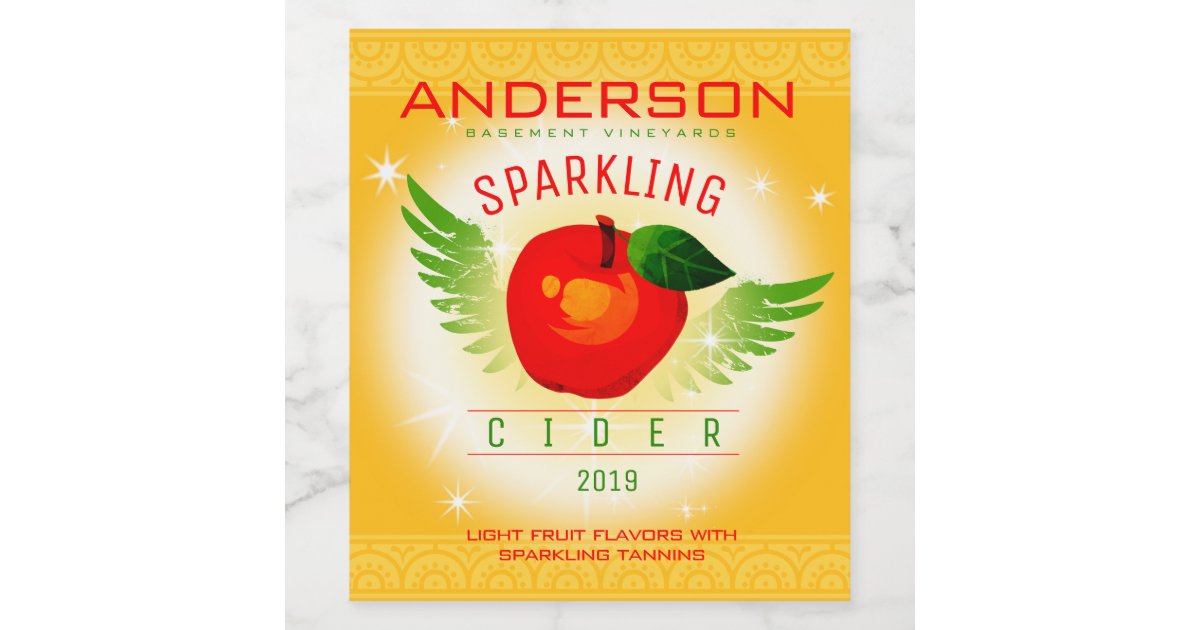 Custom color hard apple cider homemade wine wine label | Zazzle