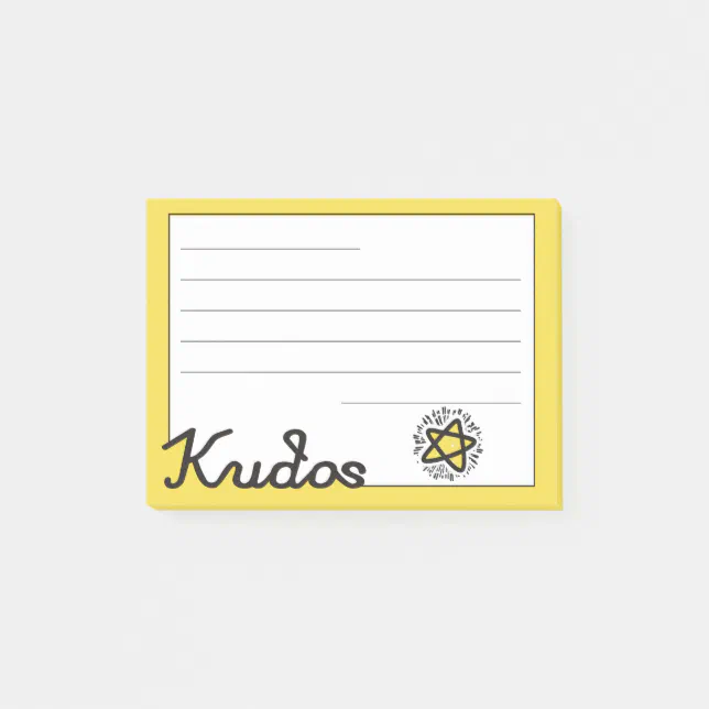 Custom color kudos employee recognition post-its post-it notes | Zazzle