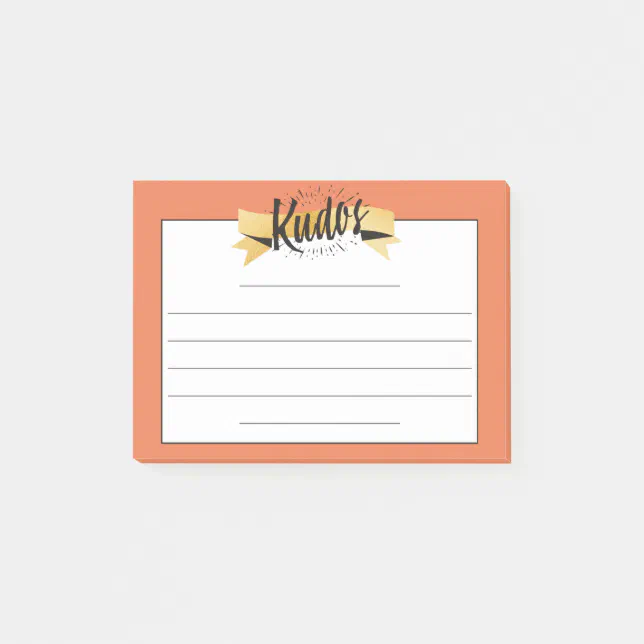 Custom color kudos employee recognition post-its post-it notes | Zazzle