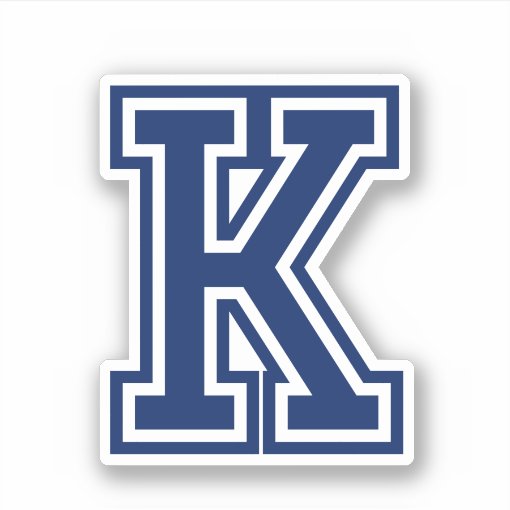 Custom color letter K sporty college font alphabet Sticker | Zazzle