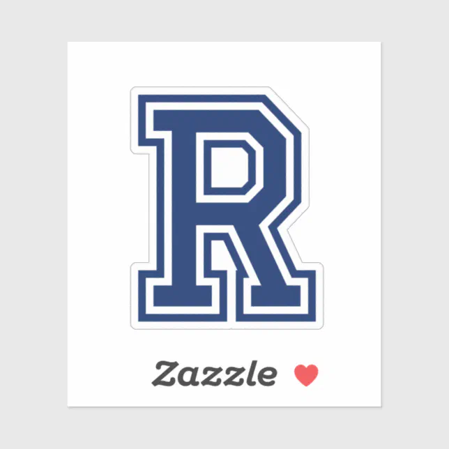 Custom color letter R sporty college font alphabet Sticker | Zazzle