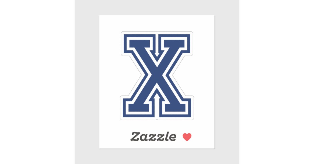 Custom color letter X sporty college font alphabet Sticker | Zazzle