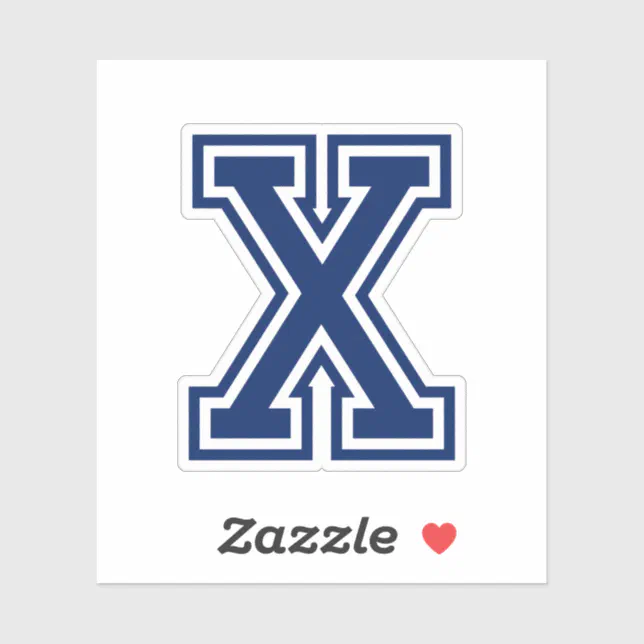 Custom color letter X sporty college font alphabet Sticker | Zazzle