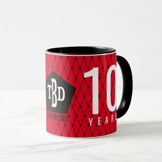 Custom color milestone employee anniversary gift mug | Zazzle