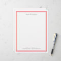 Custom Color Modern Classic Borders Personalized Letterhead | Zazzle
