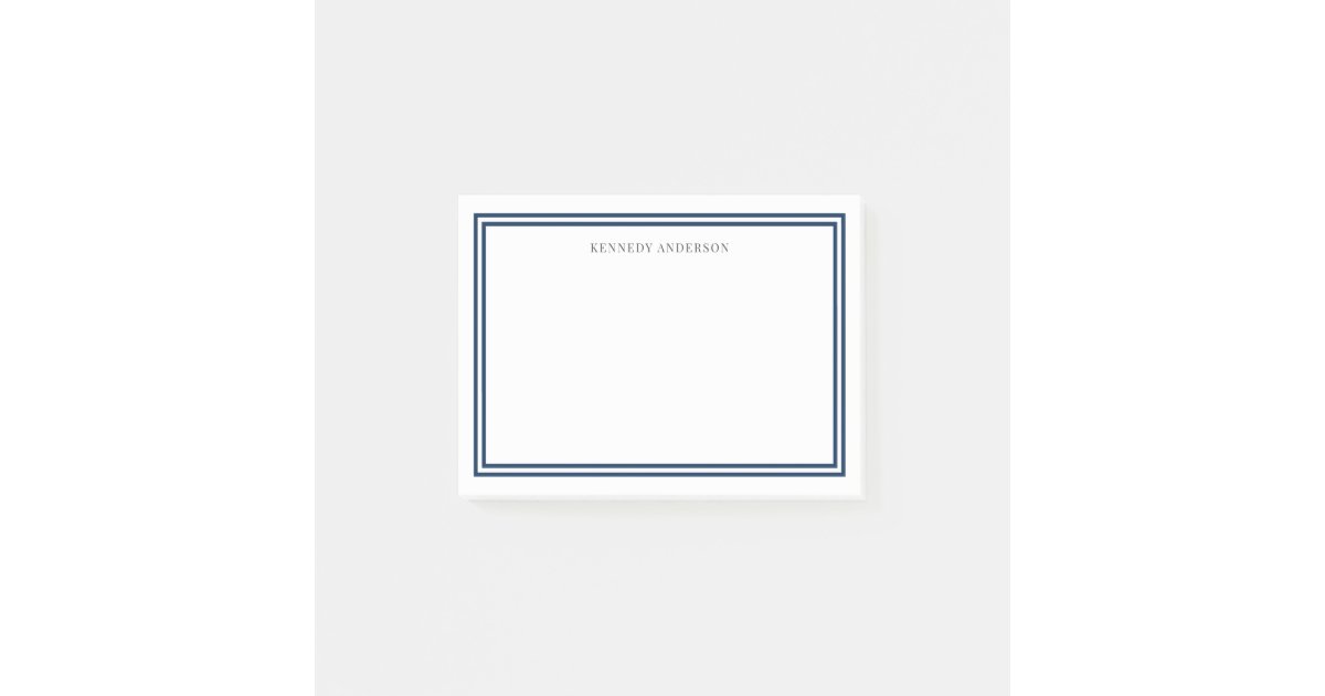 Custom Color Modern Classic Borders Personalized Post-it Notes | Zazzle