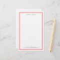 Custom Color Modern Classic Borders Personalized Stationery | Zazzle