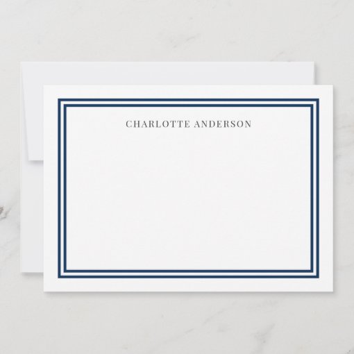 Custom Color Modern Classic Borders White Anchor Note Card | Zazzle