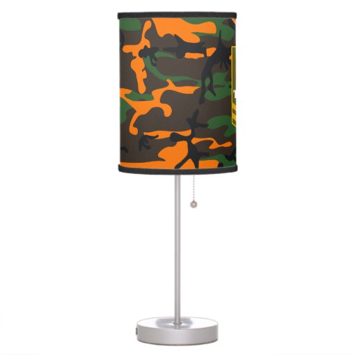 Custom COLOR & monogram army military camouflage: Table Lamp | Zazzle