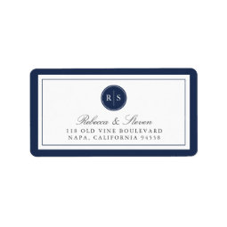 Custom Color Monogram Return Address Label | Zazzle