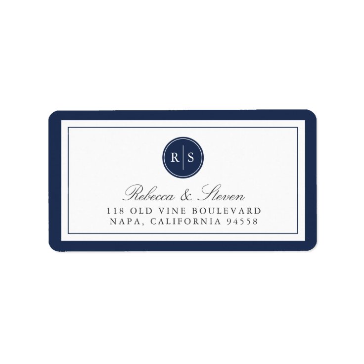 Custom Color Monogram Return Address Label | Zazzle