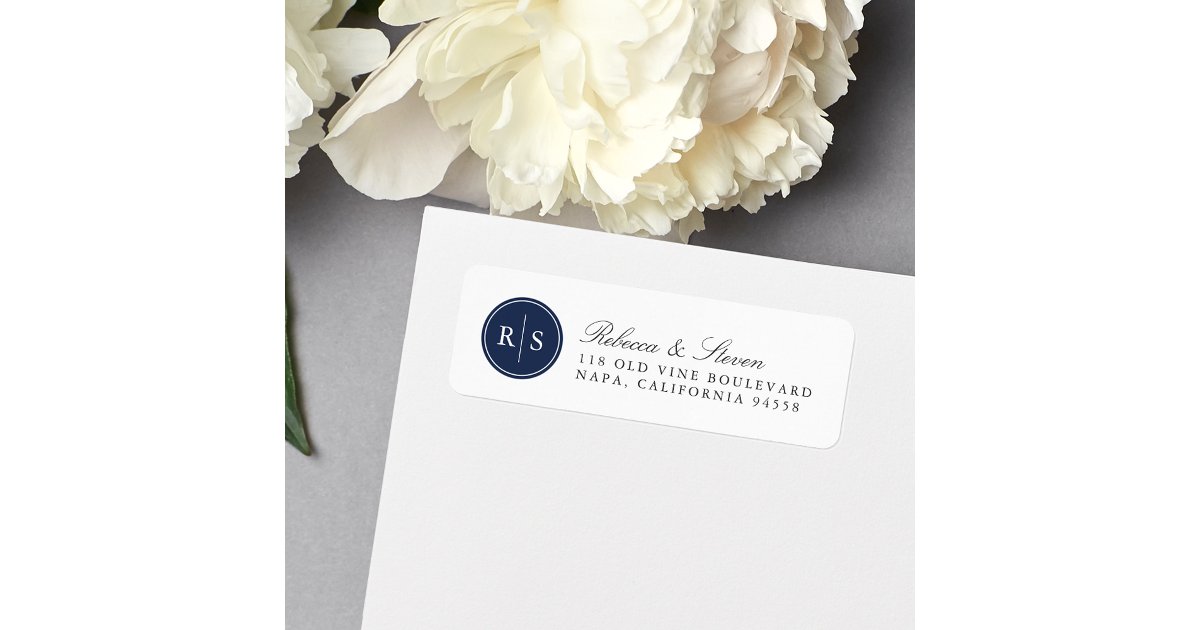 Custom Color Monogram Return Address Label | Zazzle