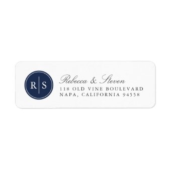 Custom Color Monogram Return Address Label | Zazzle