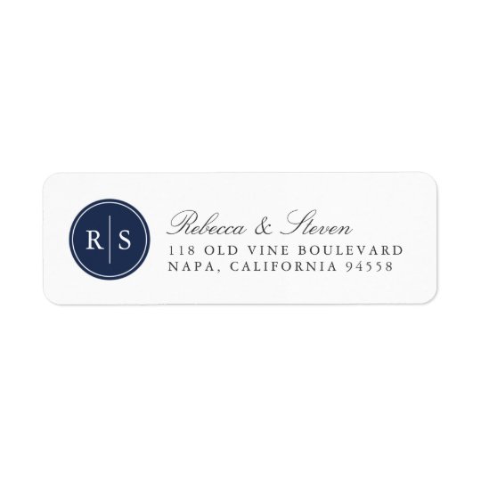 Custom Color Monogram Return Address Label | Zazzle.com