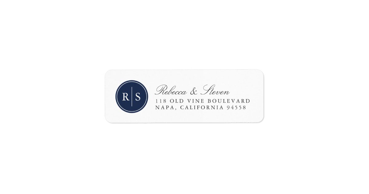 Custom Color Monogram Return Address Label | Zazzle.com