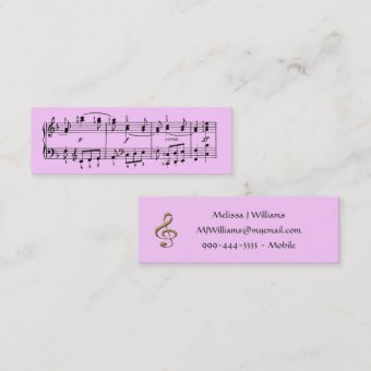 Custom Color Musical Notes Profile Card | Zazzle
