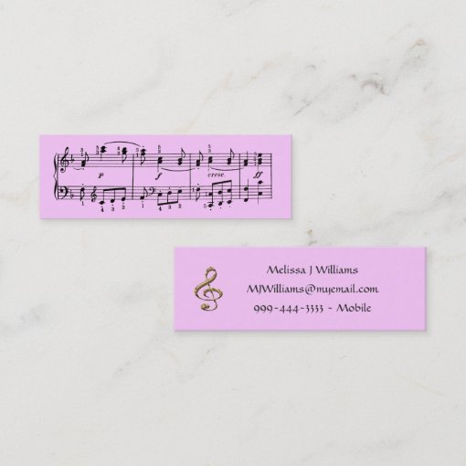 Custom Color Musical Notes Profile Card | Zazzle