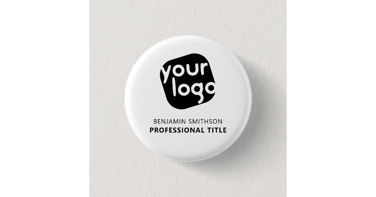 Custom Color Name Title Add Your Logo Here Branded Button | Zazzle