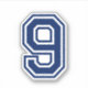 Custom color number nine 9 sports college font sticker | Zazzle