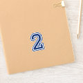 Custom color number two 2 sporty college font sticker | Zazzle