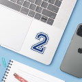 Custom color number two 2 sporty college font sticker | Zazzle