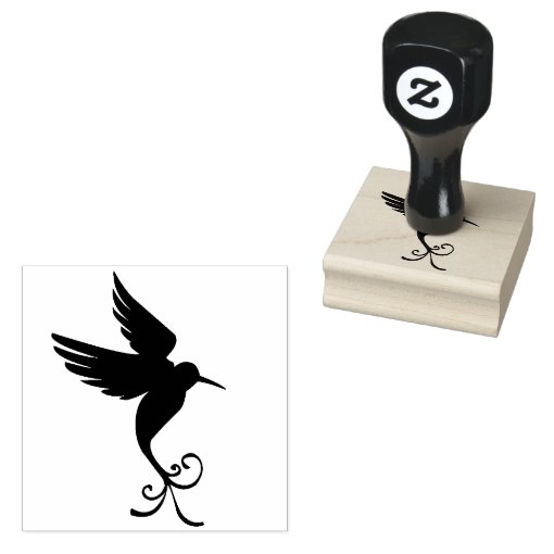 Custom Color Peaceful Flying Hummingbird Nature Rubber Stamp | Zazzle