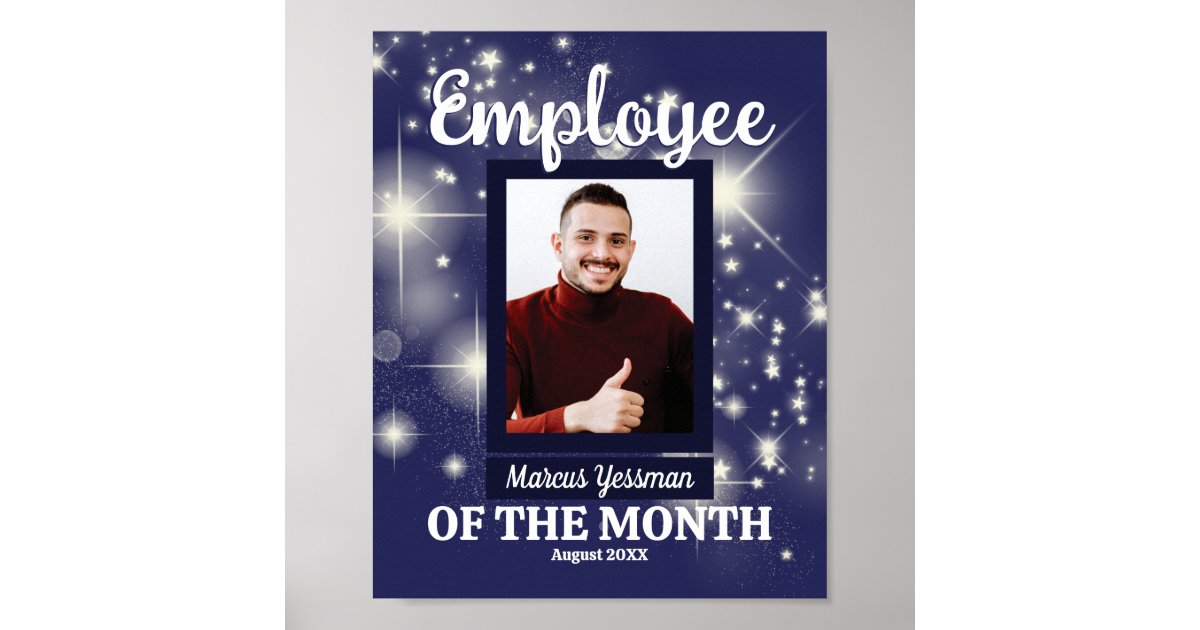 Custom color photo display employee of the month poster | Zazzle