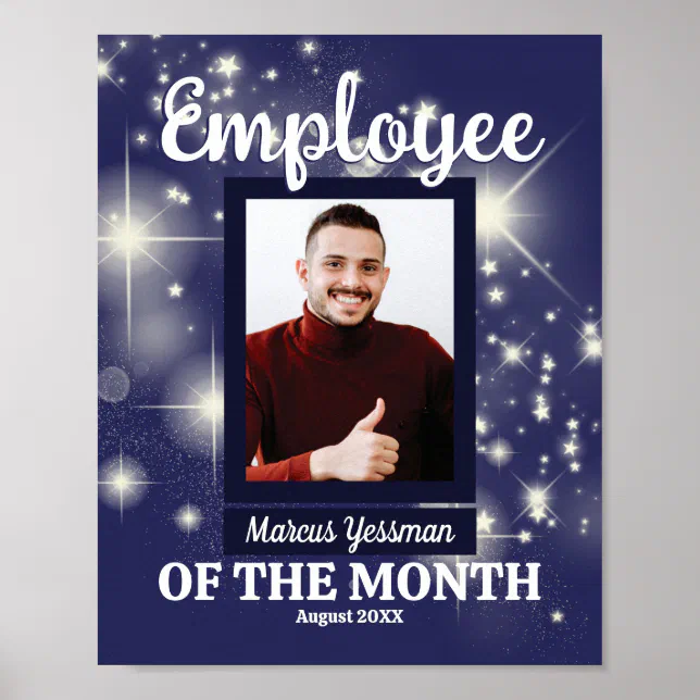 Custom color photo display employee of the month poster | Zazzle
