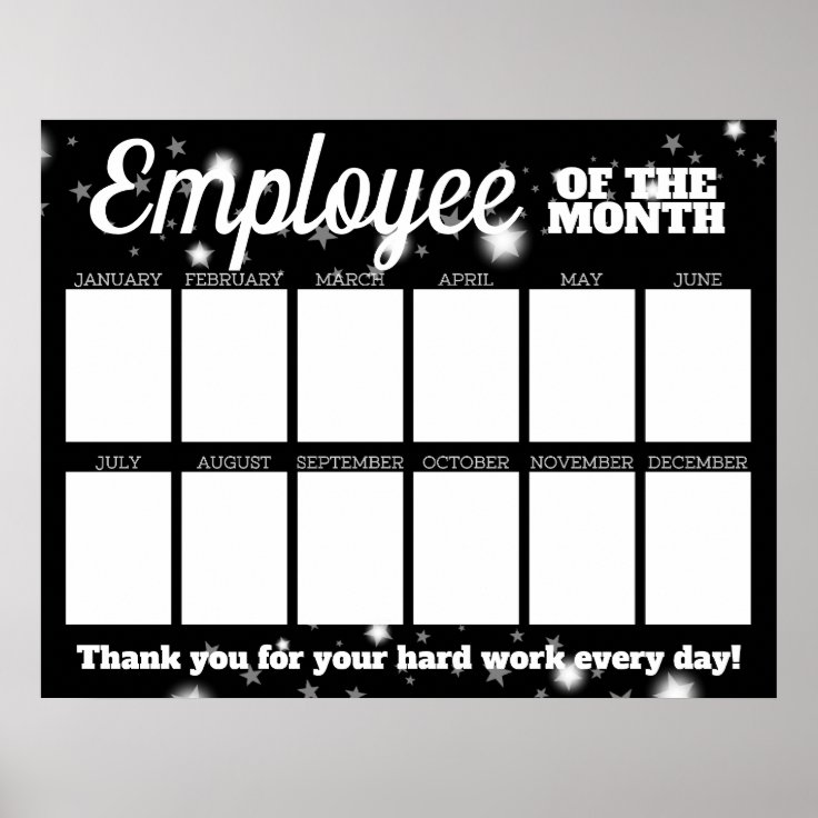Custom color photo employee of the month display poster | Zazzle