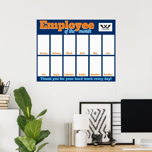 Custom color photo employee of the month display poster | Zazzle