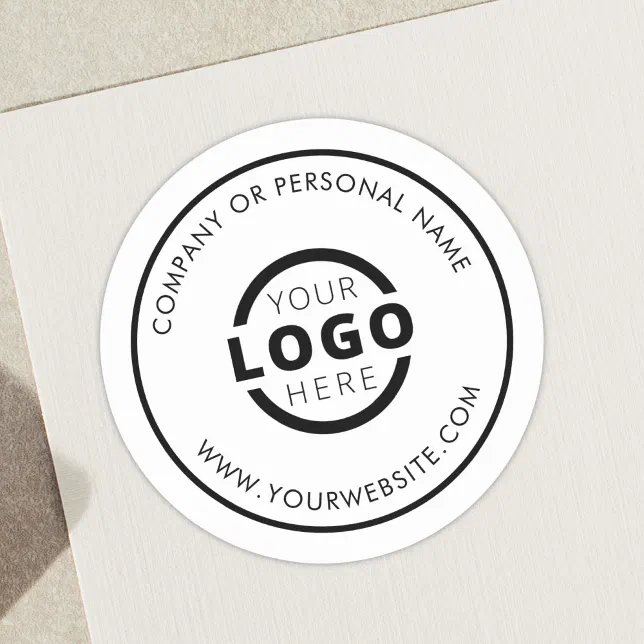 Custom Color Promotional Business Logo Branded Classic Round Sticker ...