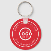 Custom Color Promotional Business Logo Branded Red Keychain | Zazzle