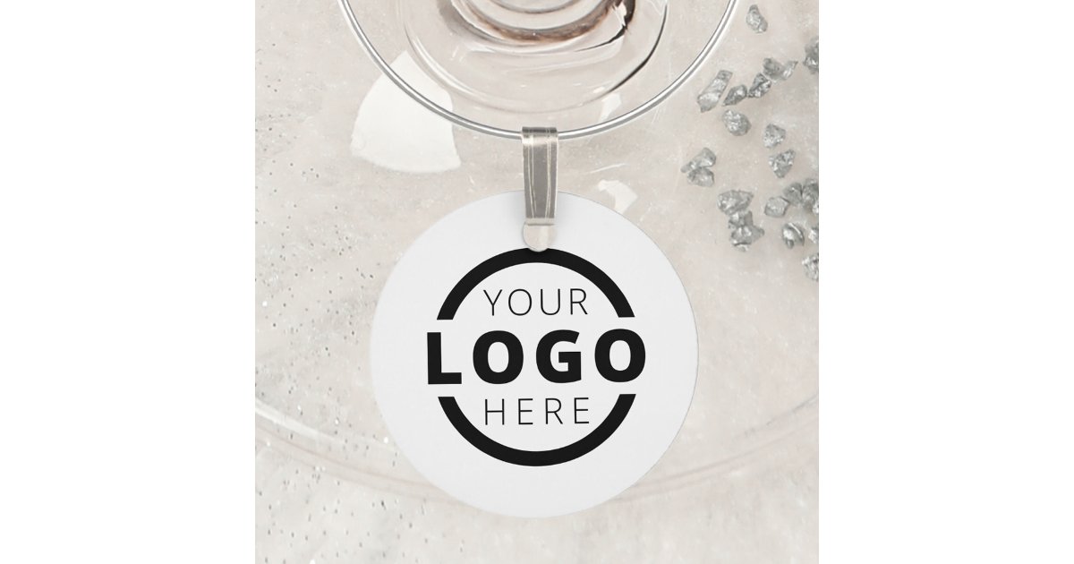 Custom Color Promotional Business Logo Branded Wine Charm | Zazzle