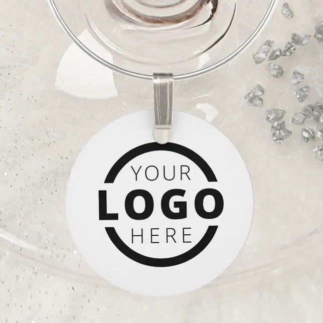 Custom Color Promotional Business Logo Branded Wine Charm | Zazzle
