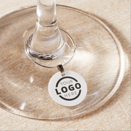 Custom Color Promotional Business Logo Branded Wine Charm | Zazzle