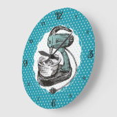 Custom color retro stand mixer girly kitchen clock | Zazzle