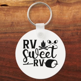CUSTOM COLOR RV Sweet RV Camping Keychain | Zazzle