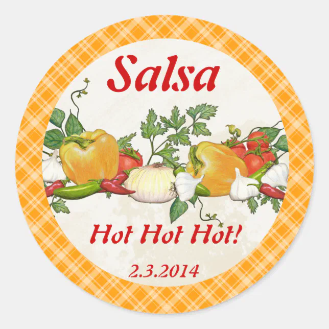Custom color salsa ingredients canning label | Zazzle