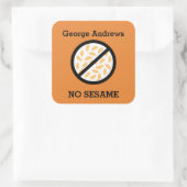 Custom Color Sesame Allergy Personalized Kids Square Sticker | Zazzle