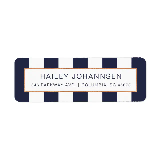 Custom Color Stripes Faux Foil Address Labels | Zazzle